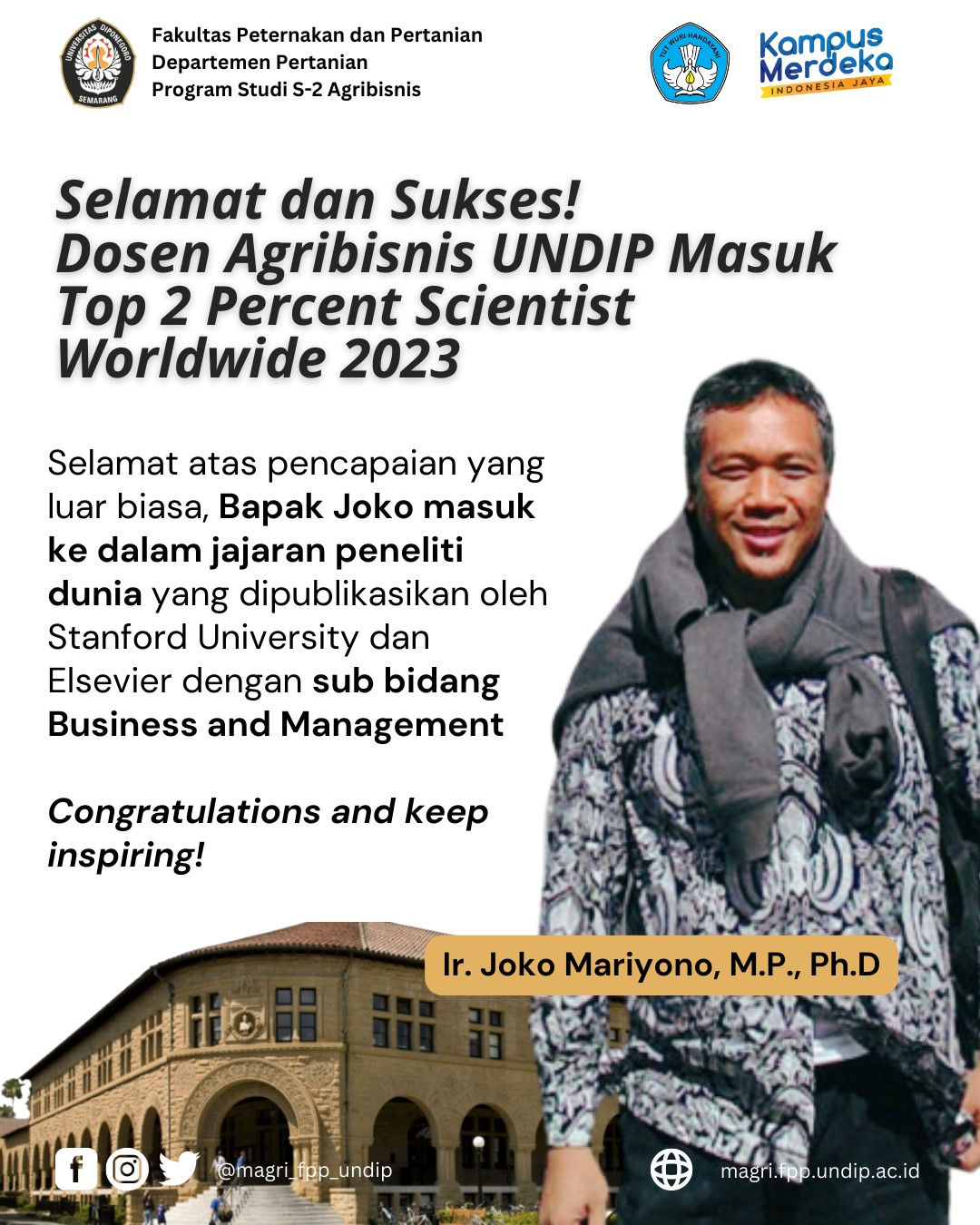 6 Undip Researchers Enter Top 2% of Scientists Worldwide 2023 ...